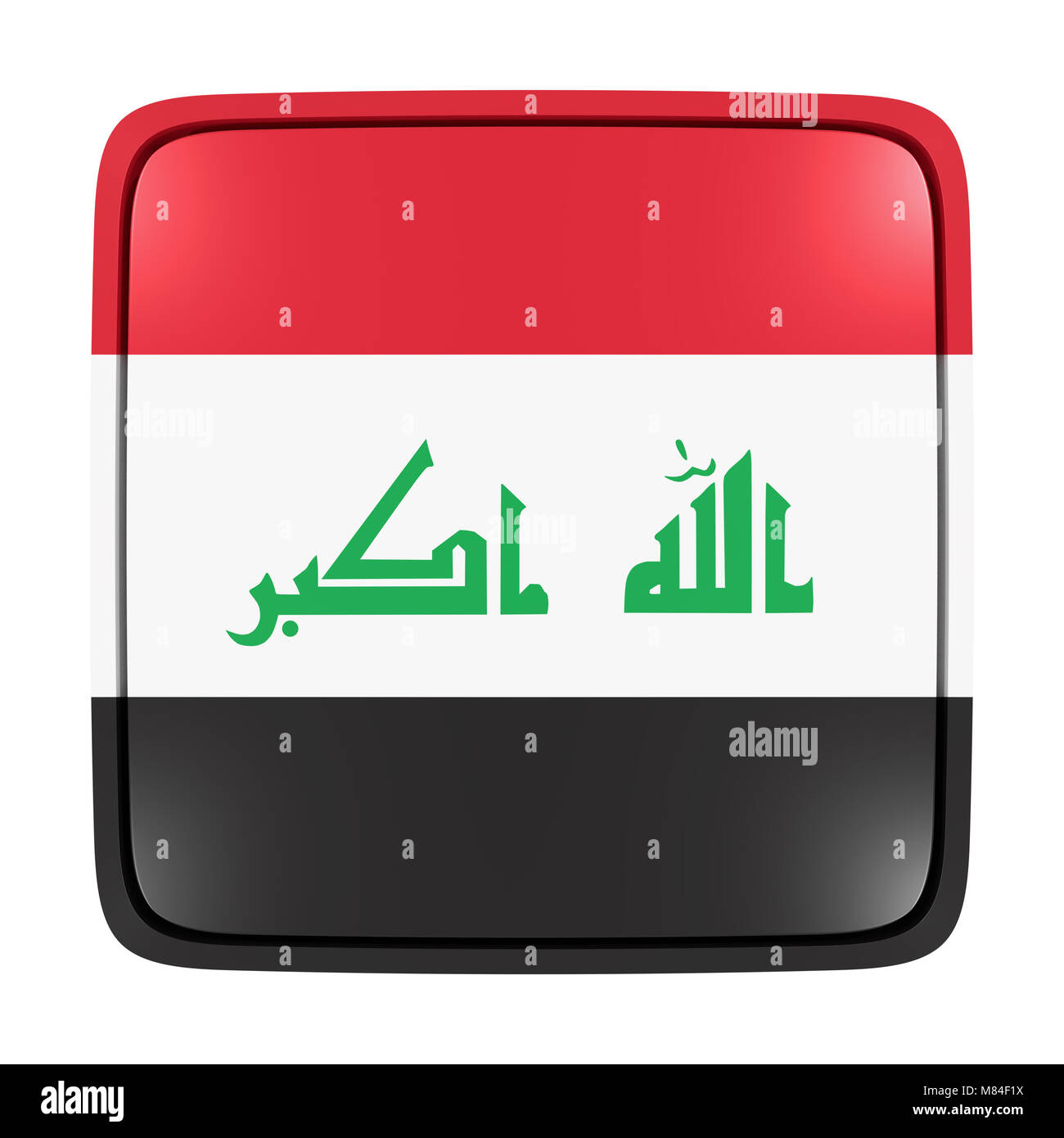 3d rendering of an Iraq flag icon. Isolated on white background Stock ...