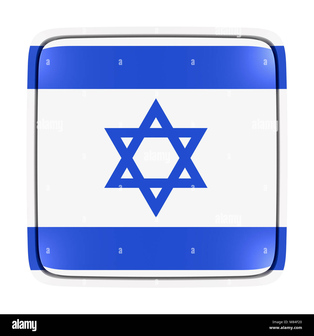 3d rendering of an Israel flag icon. Isolated on white background Stock ...