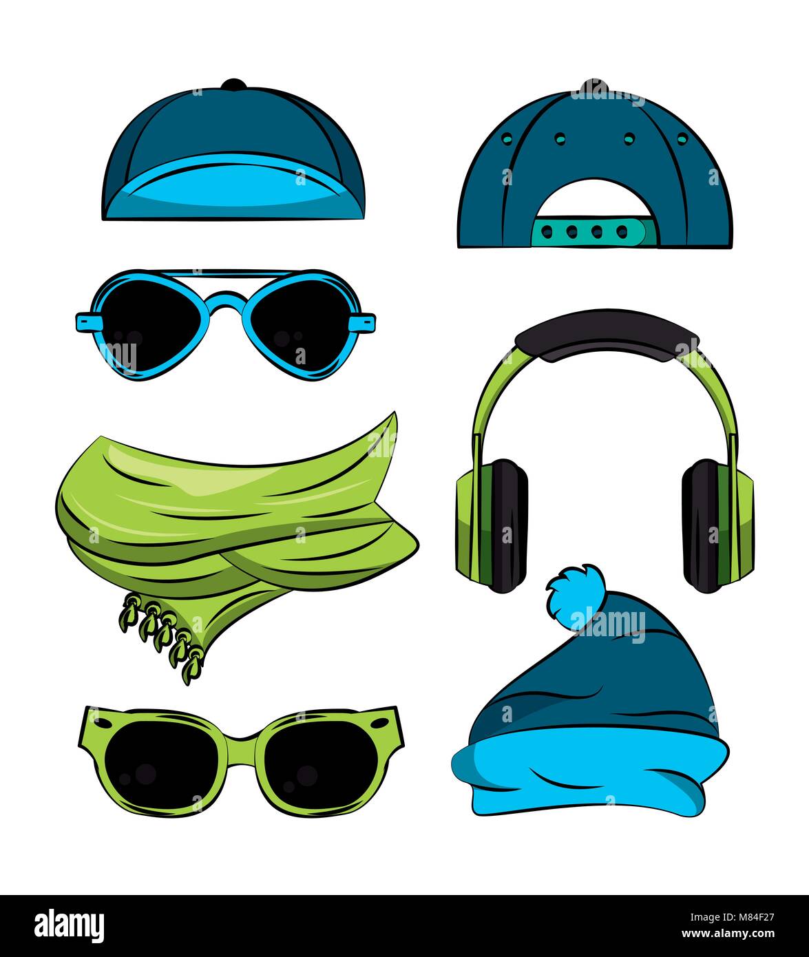 Cool accesories collection vector illustration graphic design Stock ...