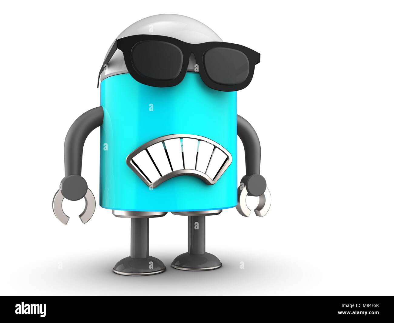 3d illustration of robot over white background Stock Photo - Alamy