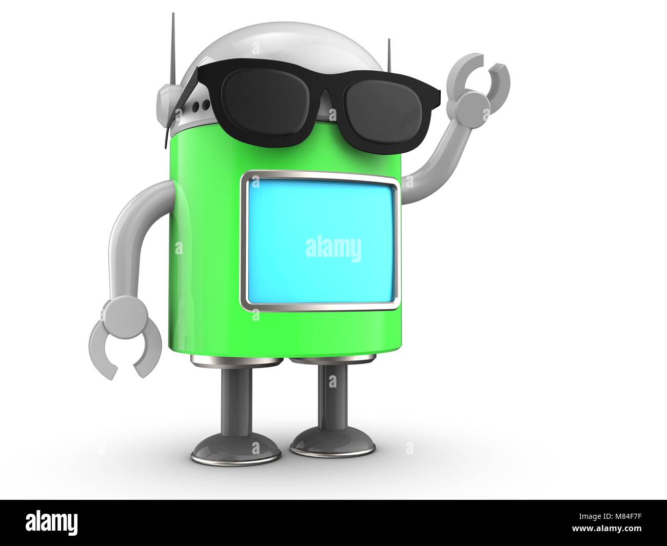 3d illustration of robot with over white background Stock Photo - Alamy