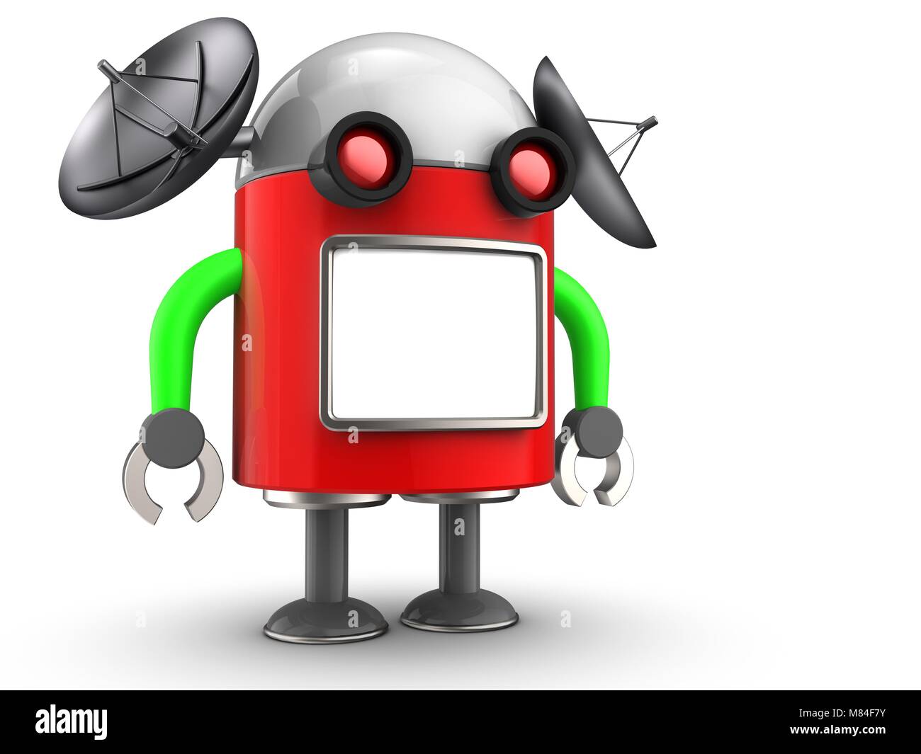 3d illustration of robot with over white background Stock Photo - Alamy