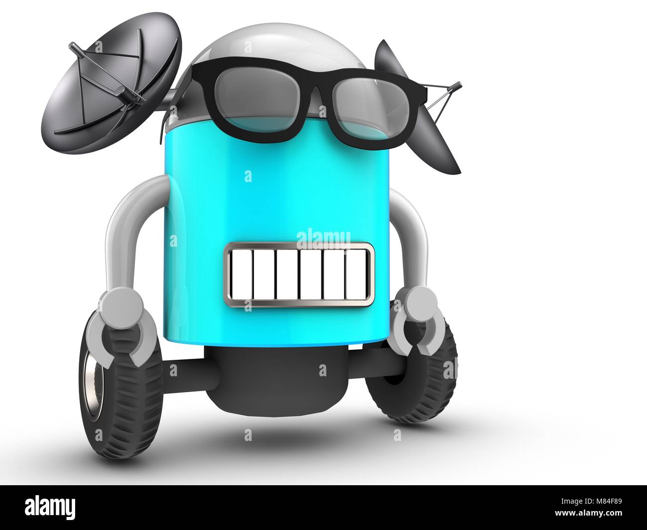 3d illustration of robot with over white background Stock Photo - Alamy