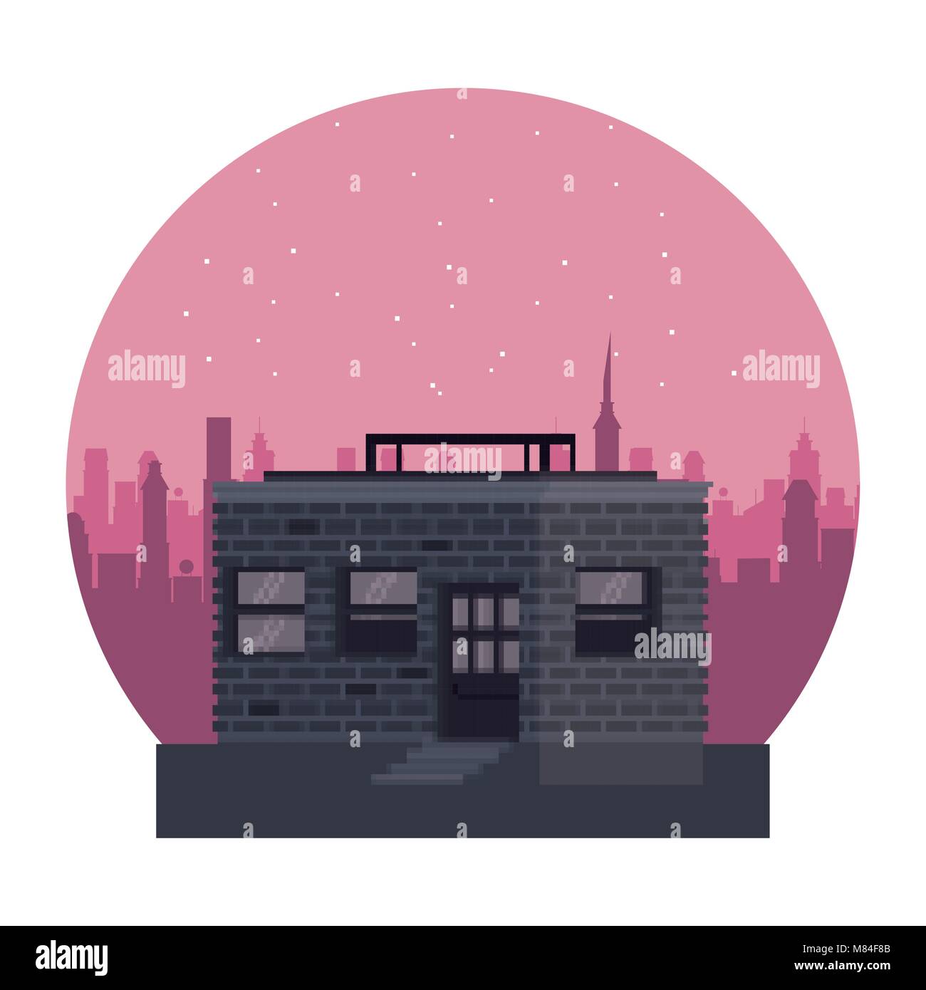 Buildings cityscape at night vector illustration graphic design Stock ...
