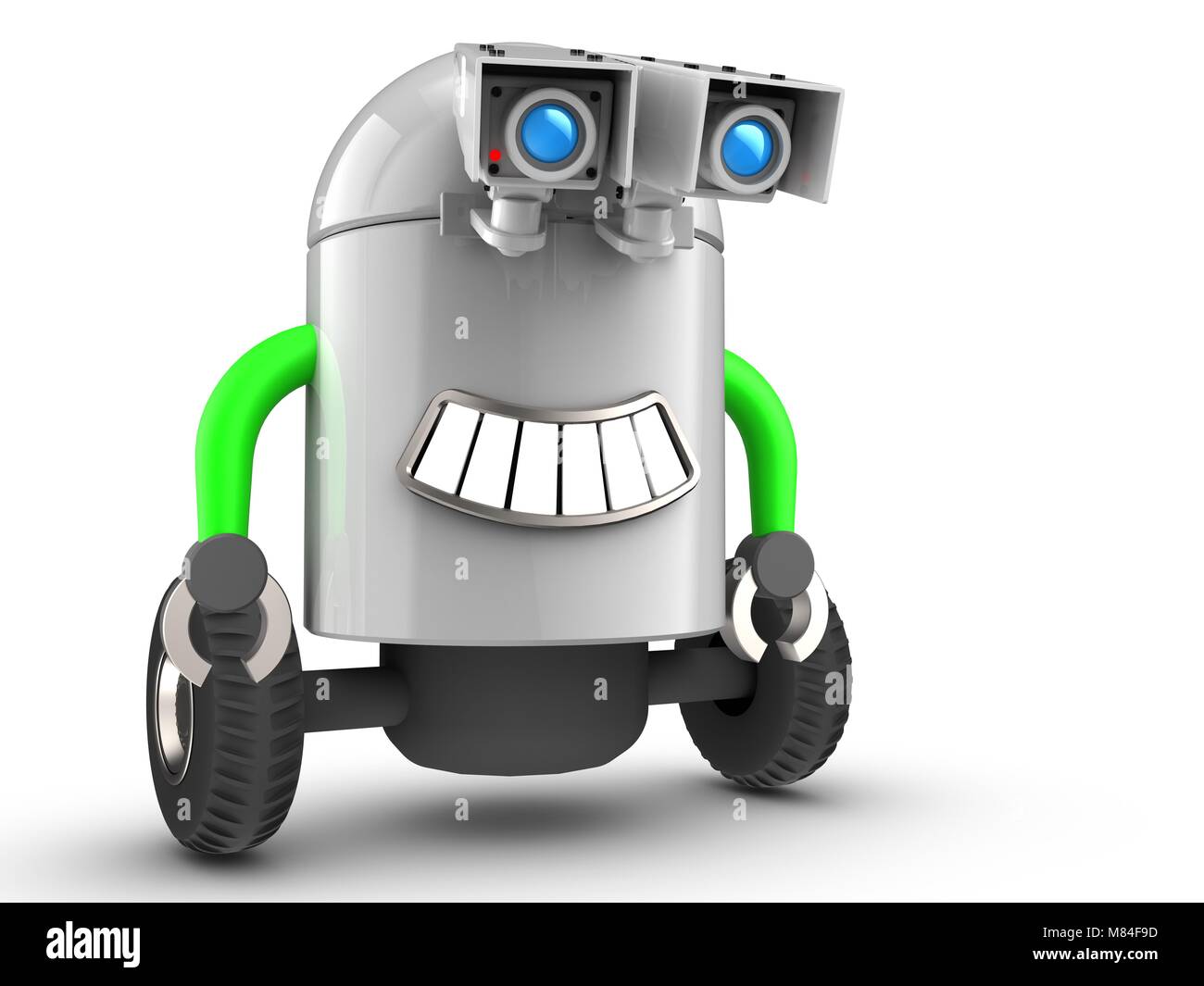 3d illustration of robot over white background Stock Photo - Alamy