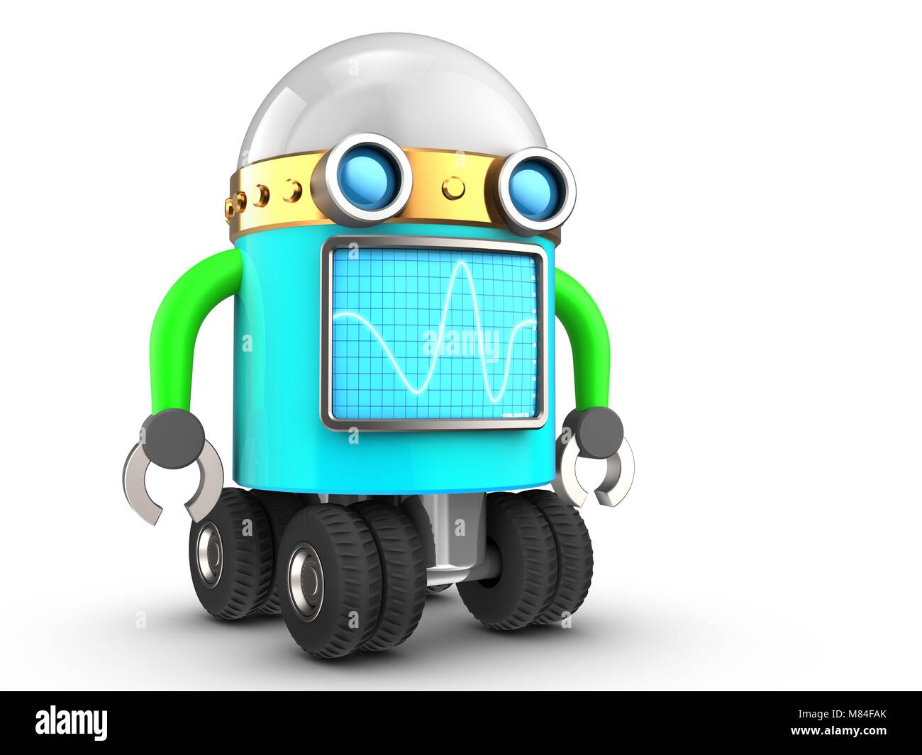 3d illustration of robot over white background Stock Photo - Alamy