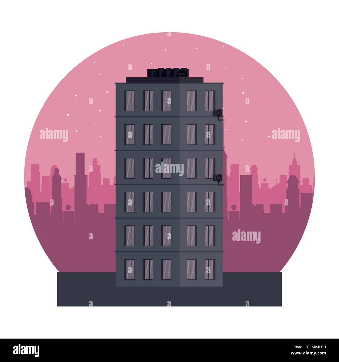 Buildings cityscape at night vector illustration graphic design Stock ...