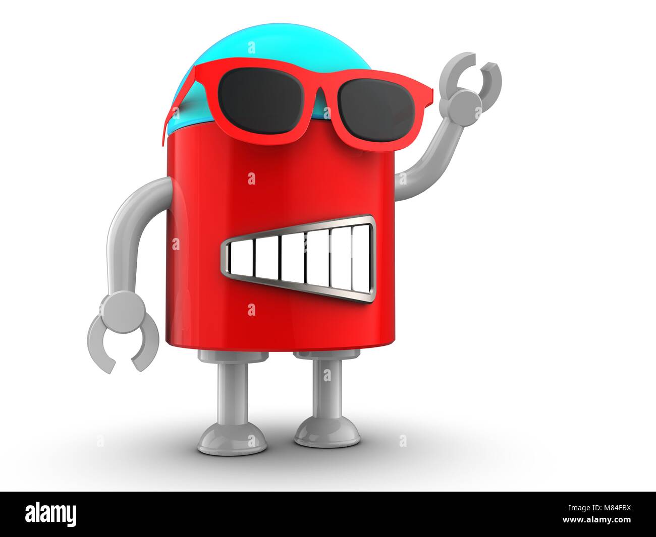 3d illustration of robot with over white background Stock Photo - Alamy