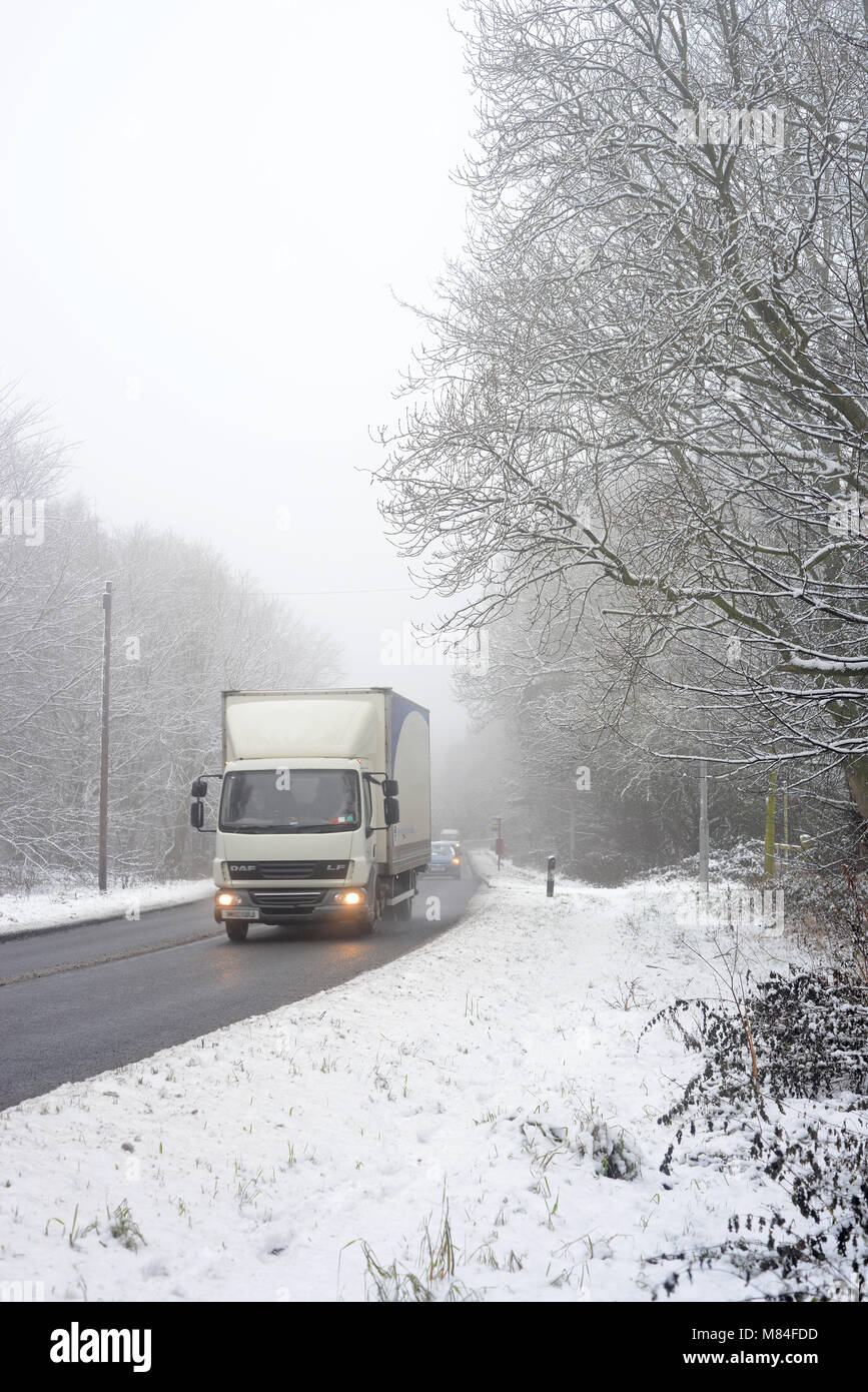 Driving lorry snow hi-res stock photography and images - Alamy
