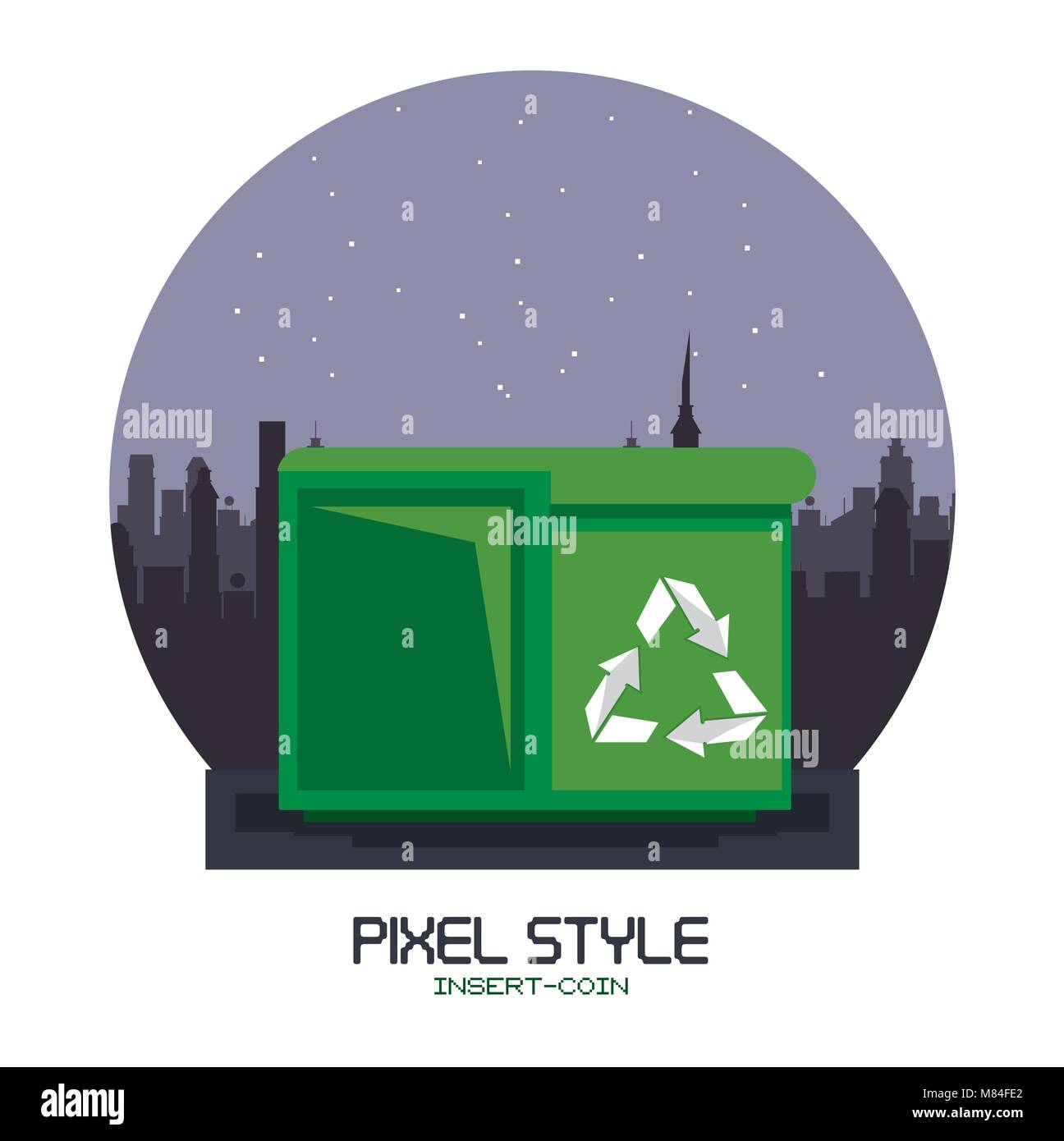 Trash can at city vector illustration graphic design Stock Vector Image ...