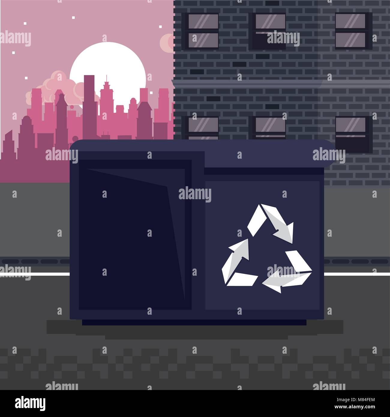 Pixelated trash can for videogames vector illustration graphic design ...