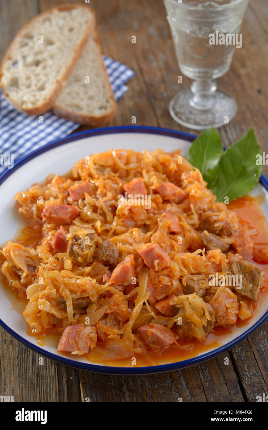 Bigos, the traditional Polish stew of cabbage and meat Stock Photo - Alamy