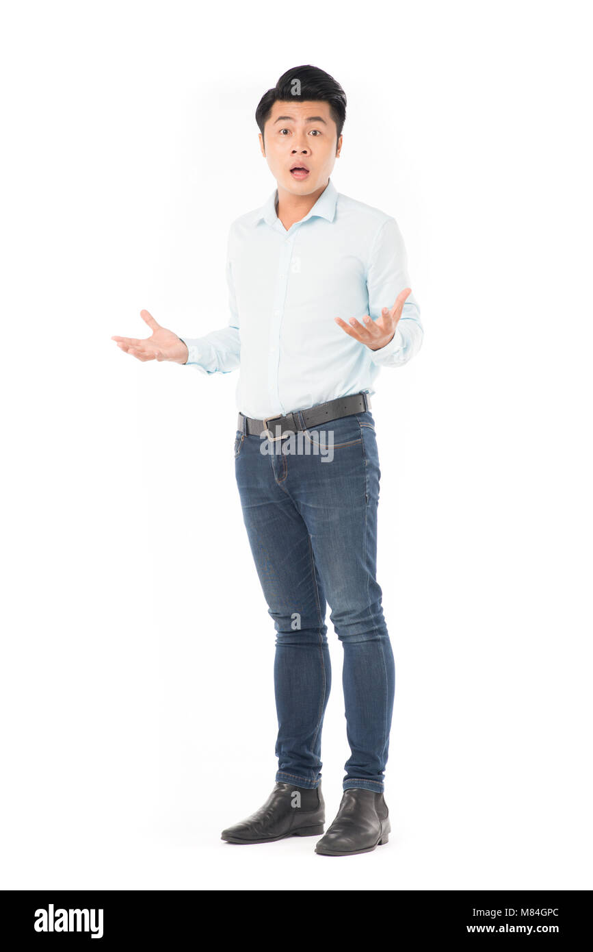 Emotion of Asian man Stock Photo - Alamy