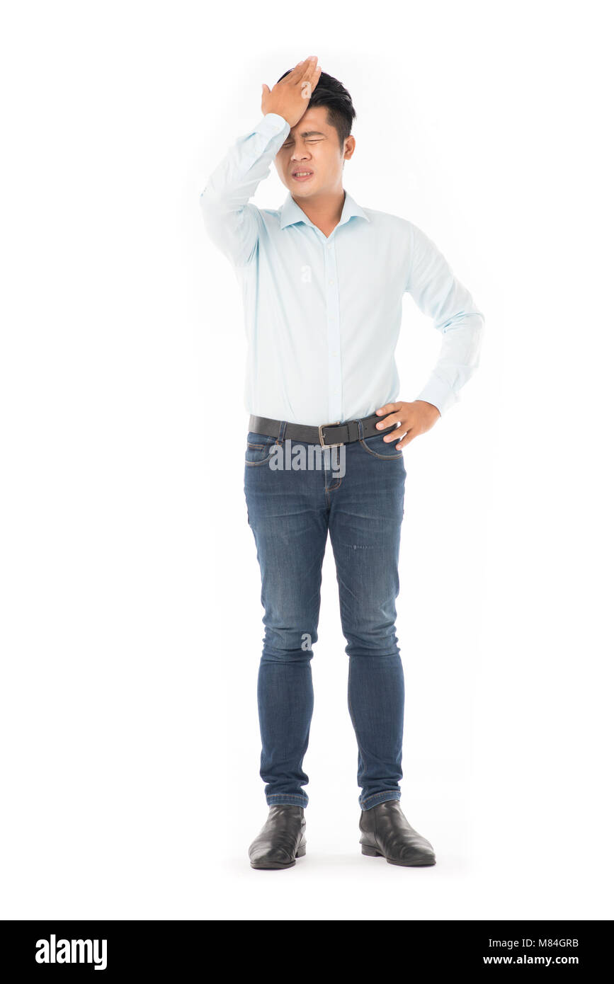 Emotion of Asian man Stock Photo - Alamy