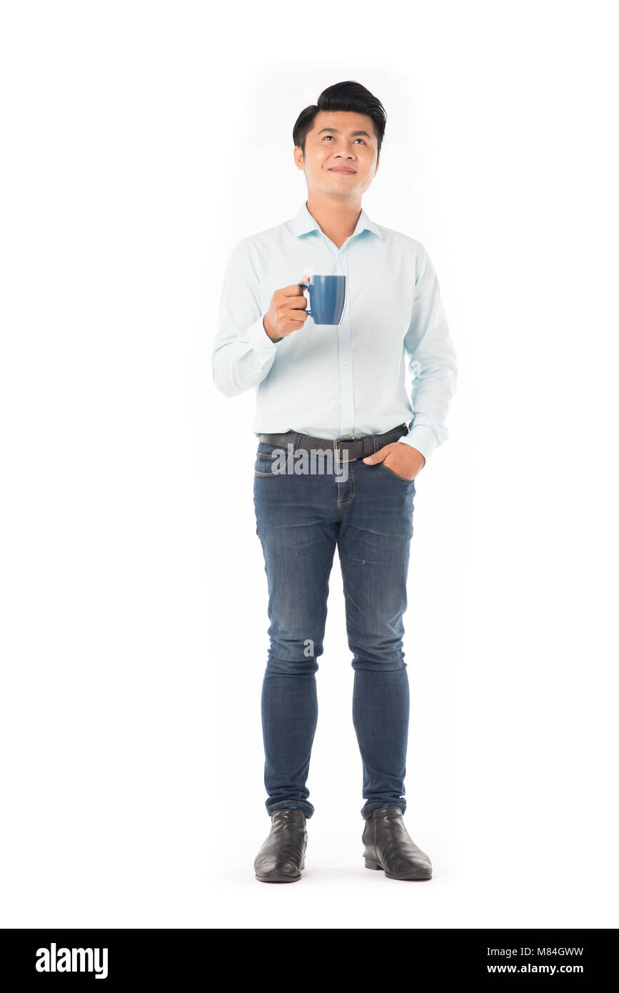 Man having morning coffee Stock Photo - Alamy