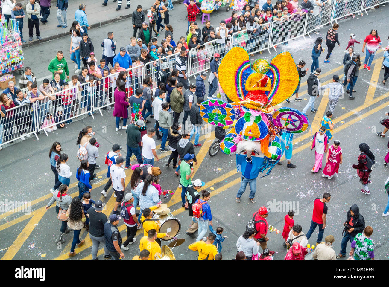 Morelia, Michoacán, Mexico, 10th of feburary, 2018, A parade with ...
