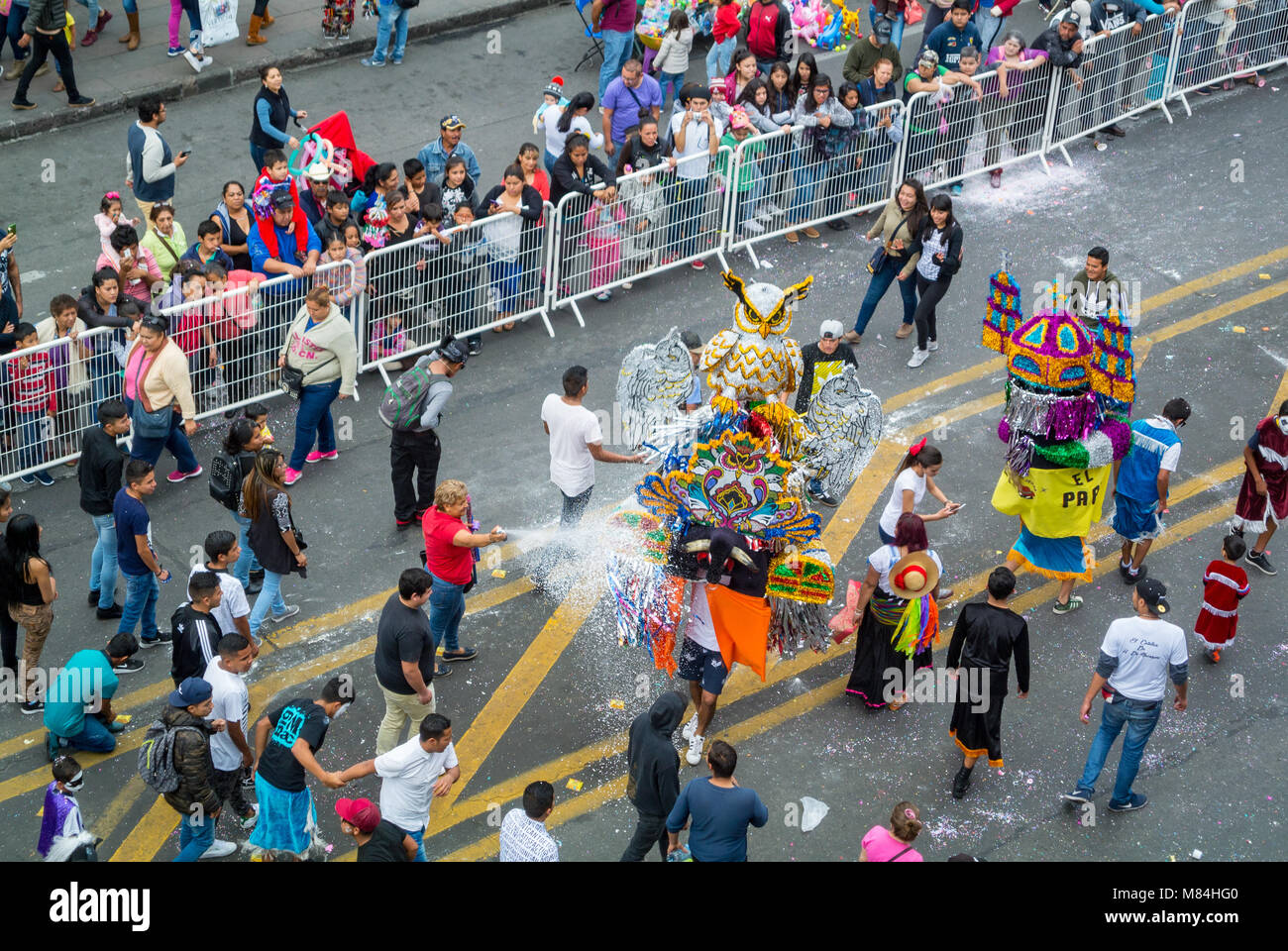 Morelia, Michoacán, Mexico, 10th of feburary, 2018, A parade with ...