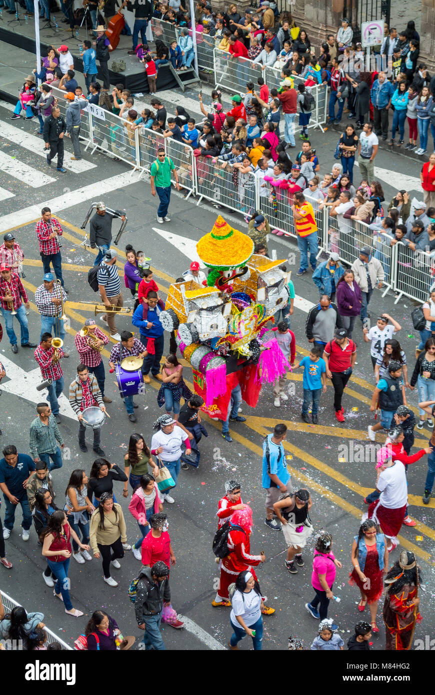 Morelia, Michoacán, Mexico, 10th of feburary, 2018, A parade with ...