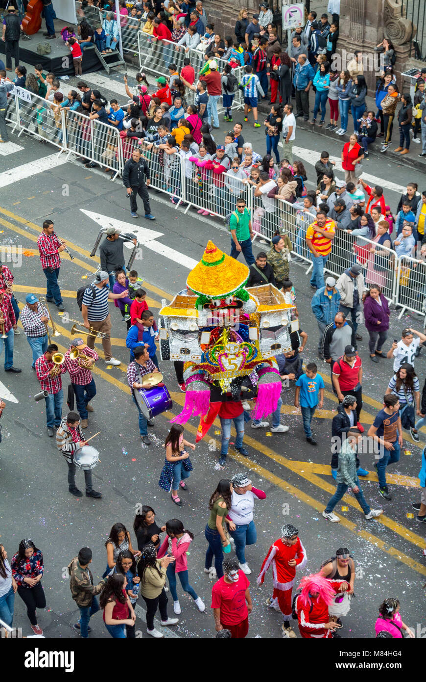 Morelia, Michoacán, Mexico, 10th of feburary, 2018, A parade with ...