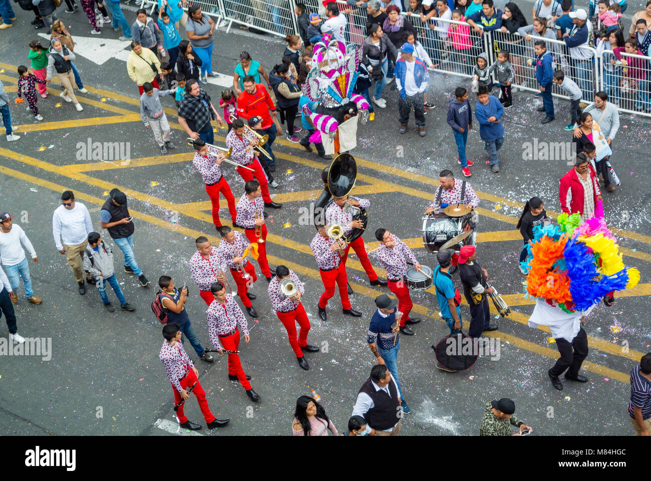 Morelia, Michoacán, Mexico, 10th of feburary, 2018, A parade with ...
