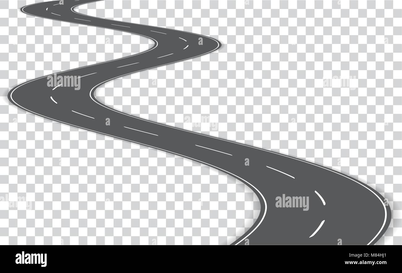 Vector winding road isolated on transparent background. Vector EPS 10 ...