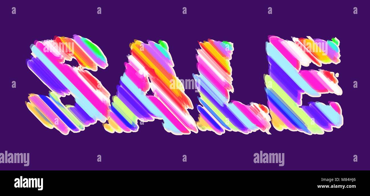 Full color, bright sale banner on a dark violet background Stock Vector ...