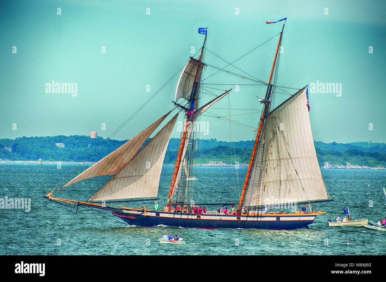 This is the view of the Lynx tall ship coming into Marblehead Harbor ...