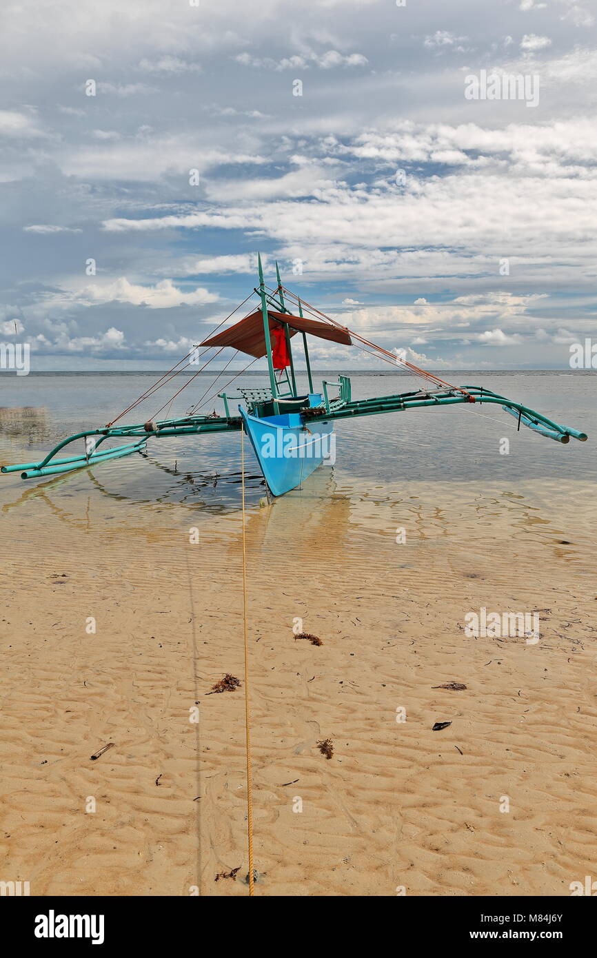 Balangay or bangka double-outrigger boat for touristic use of the ...