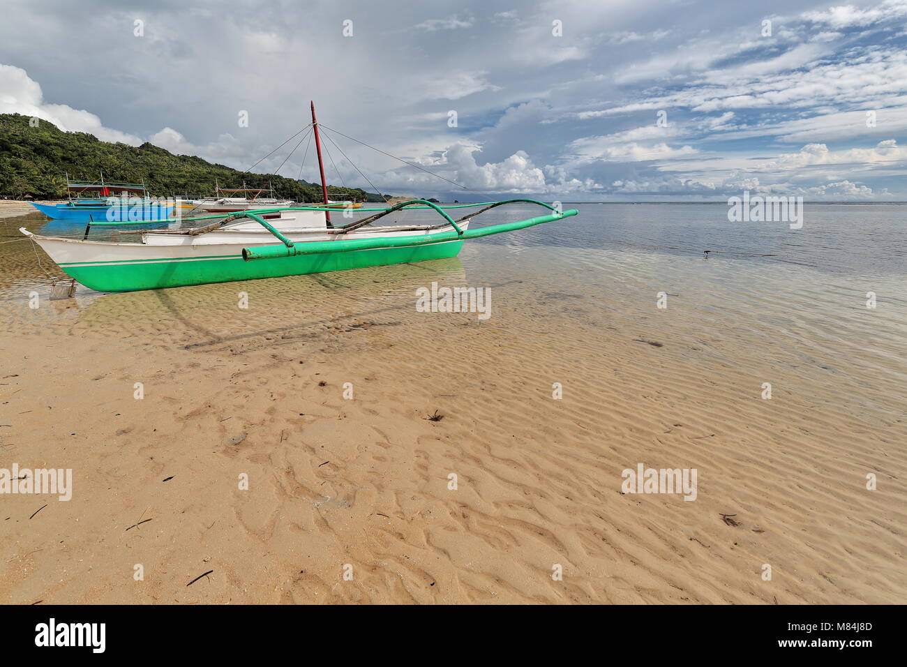 Balangay or bangka double-outrigger boats for touristic use of the ...