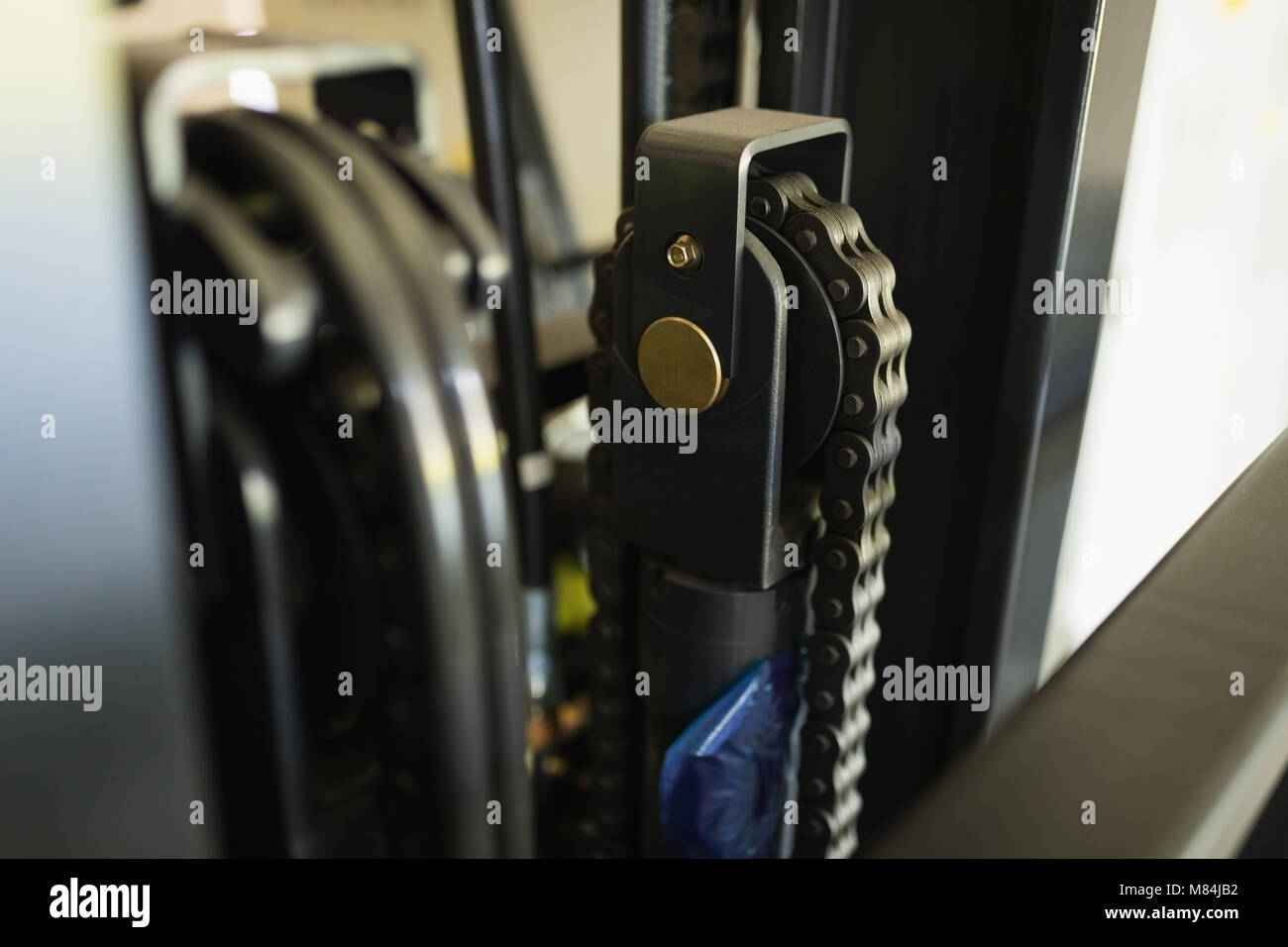 Forklift at solar station Stock Photo - Alamy