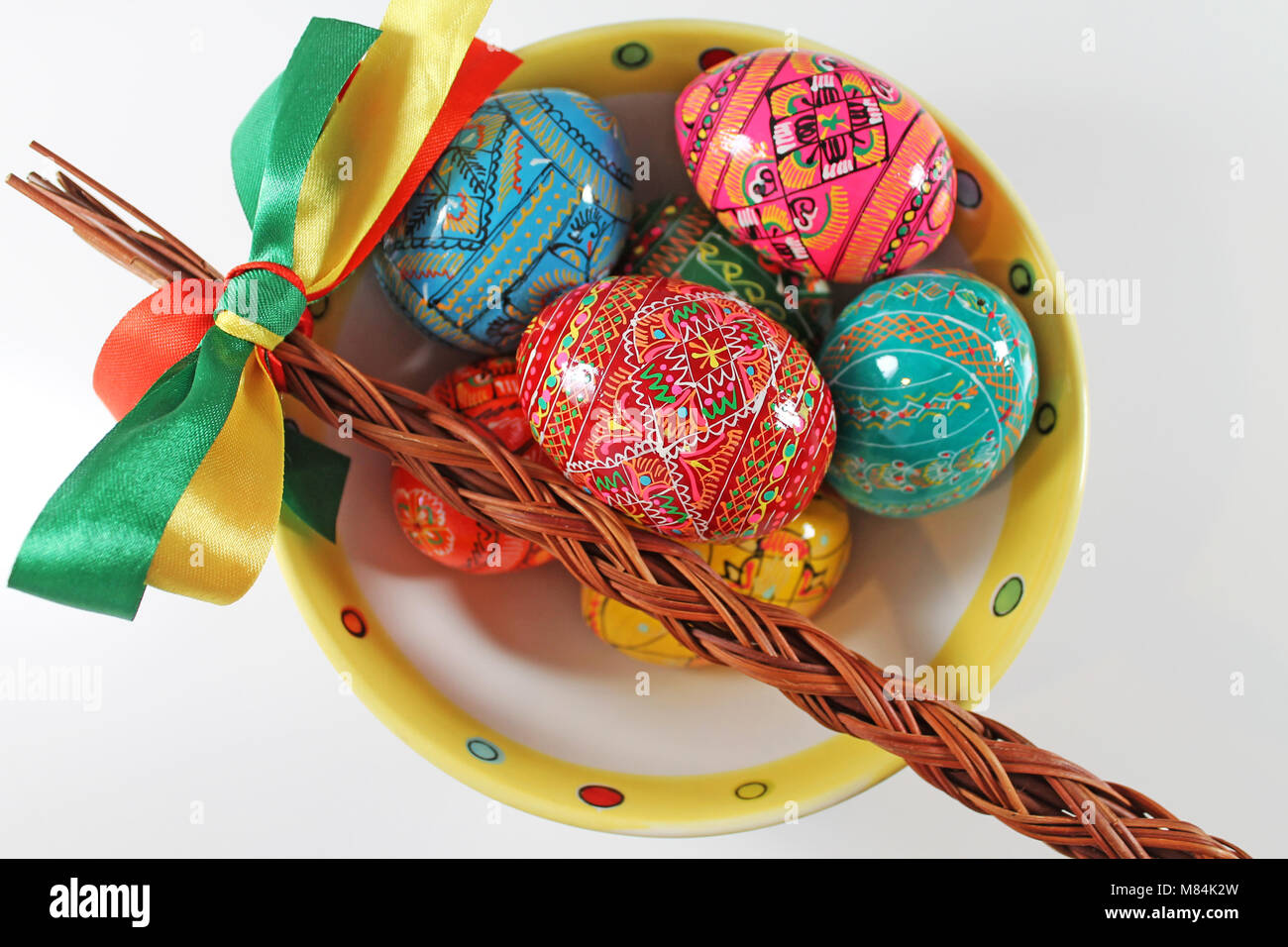 Traditional Czech easter decoration. Traditional czech Wicker whip and ...