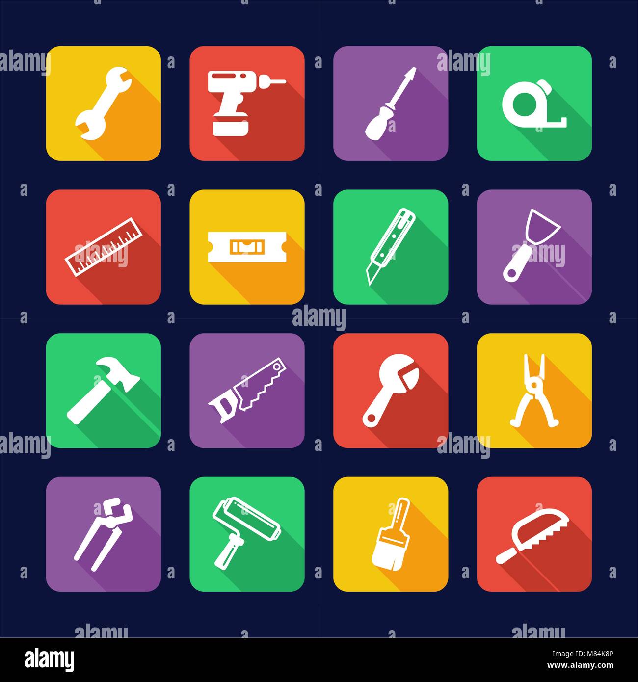 Handyman Icons Flat Design Stock Vector Image & Art - Alamy