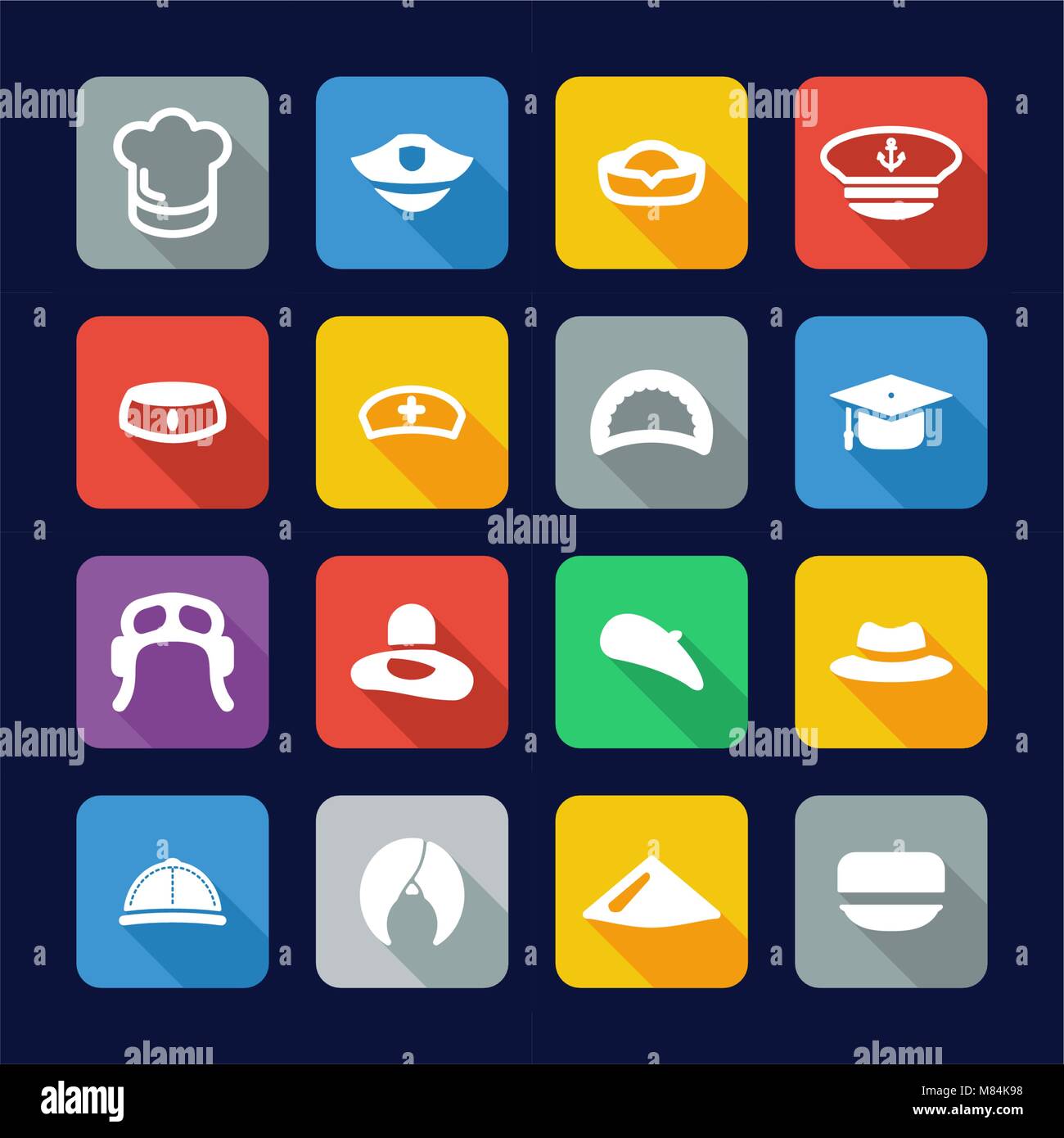 Hat Icons Flat Design Stock Vector Image & Art - Alamy