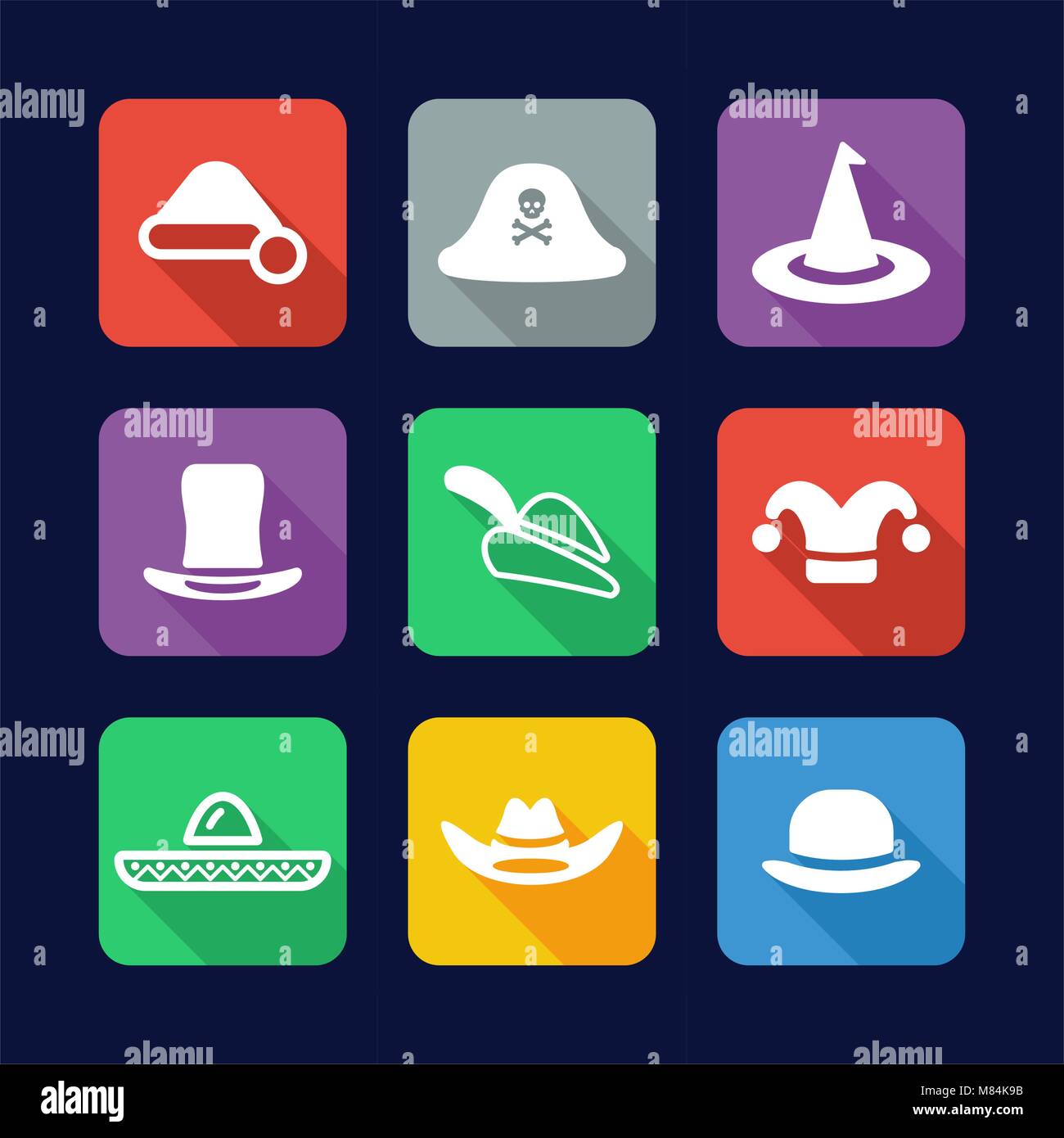 Hat Icons Flat Design Stock Vector Image & Art - Alamy