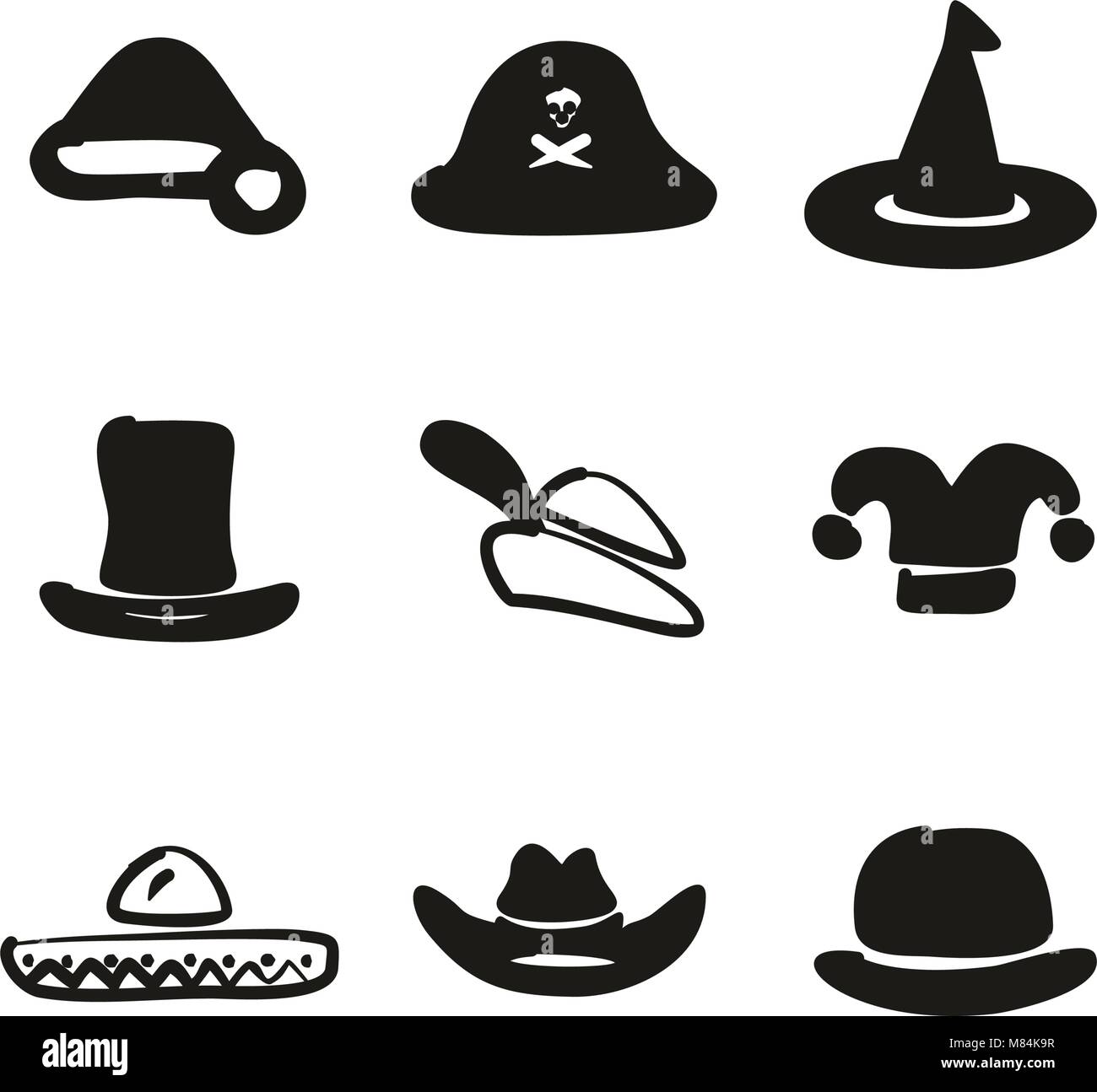 Hat Icons Freehand Fill Stock Vector Image & Art - Alamy