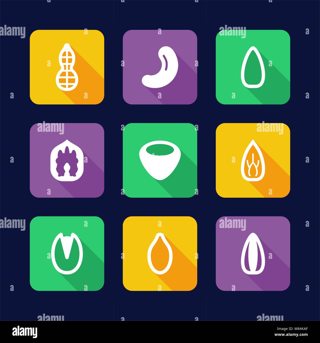 Healthy Snacks Icons Flat Design Stock Vector Image & Art - Alamy