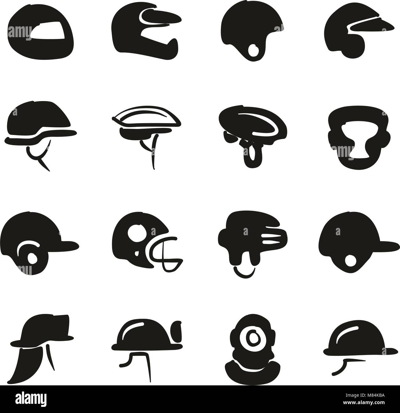 Helmet Icons Freehand Fill Stock Vector Image & Art - Alamy