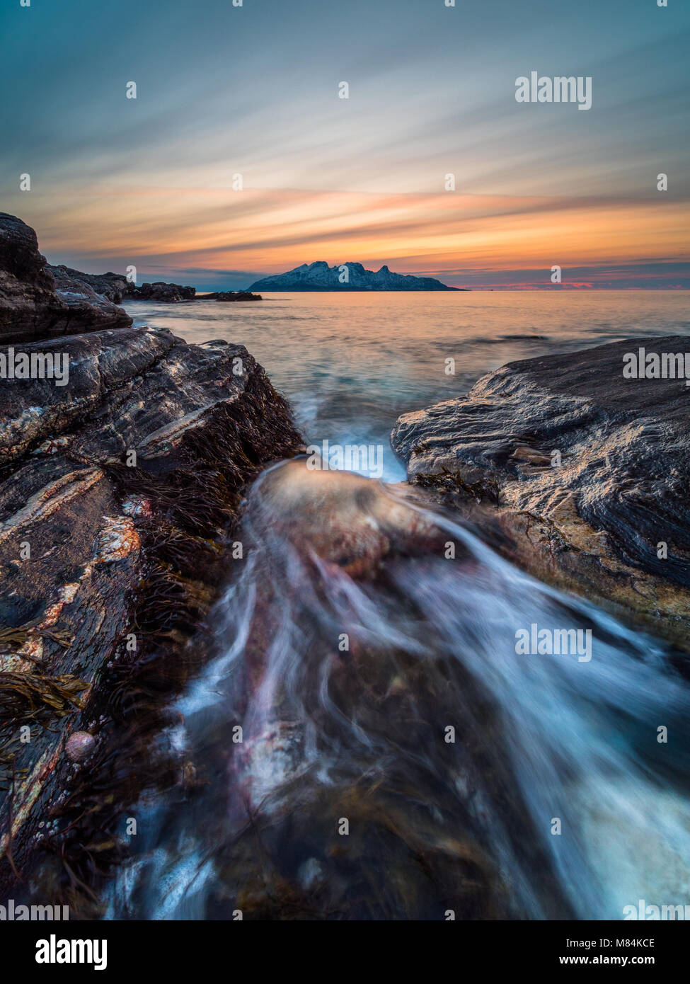 The island of Landegode in the sunset Stock Photo - Alamy