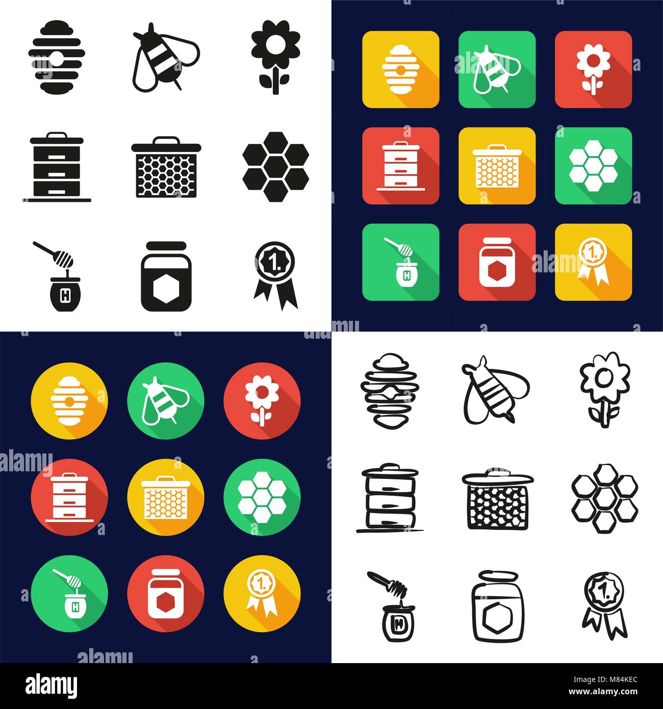 White bee feeding Stock Vector Images - Alamy