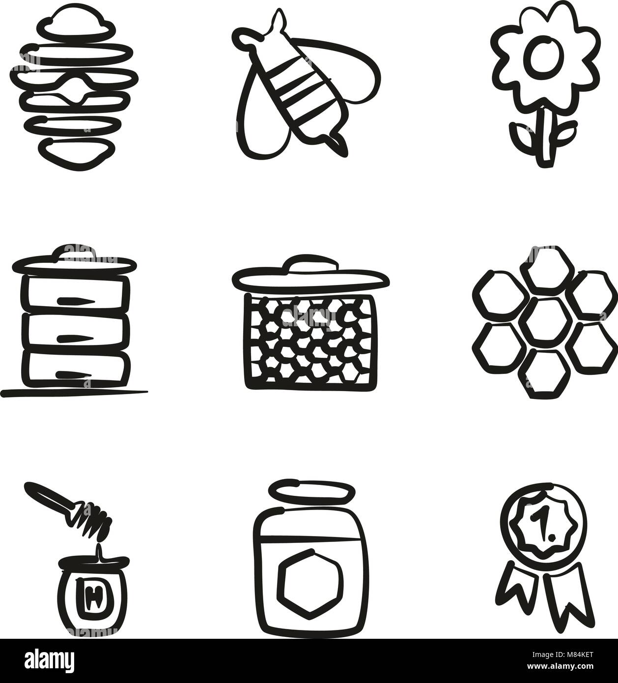 White bee feeding Stock Vector Images - Alamy