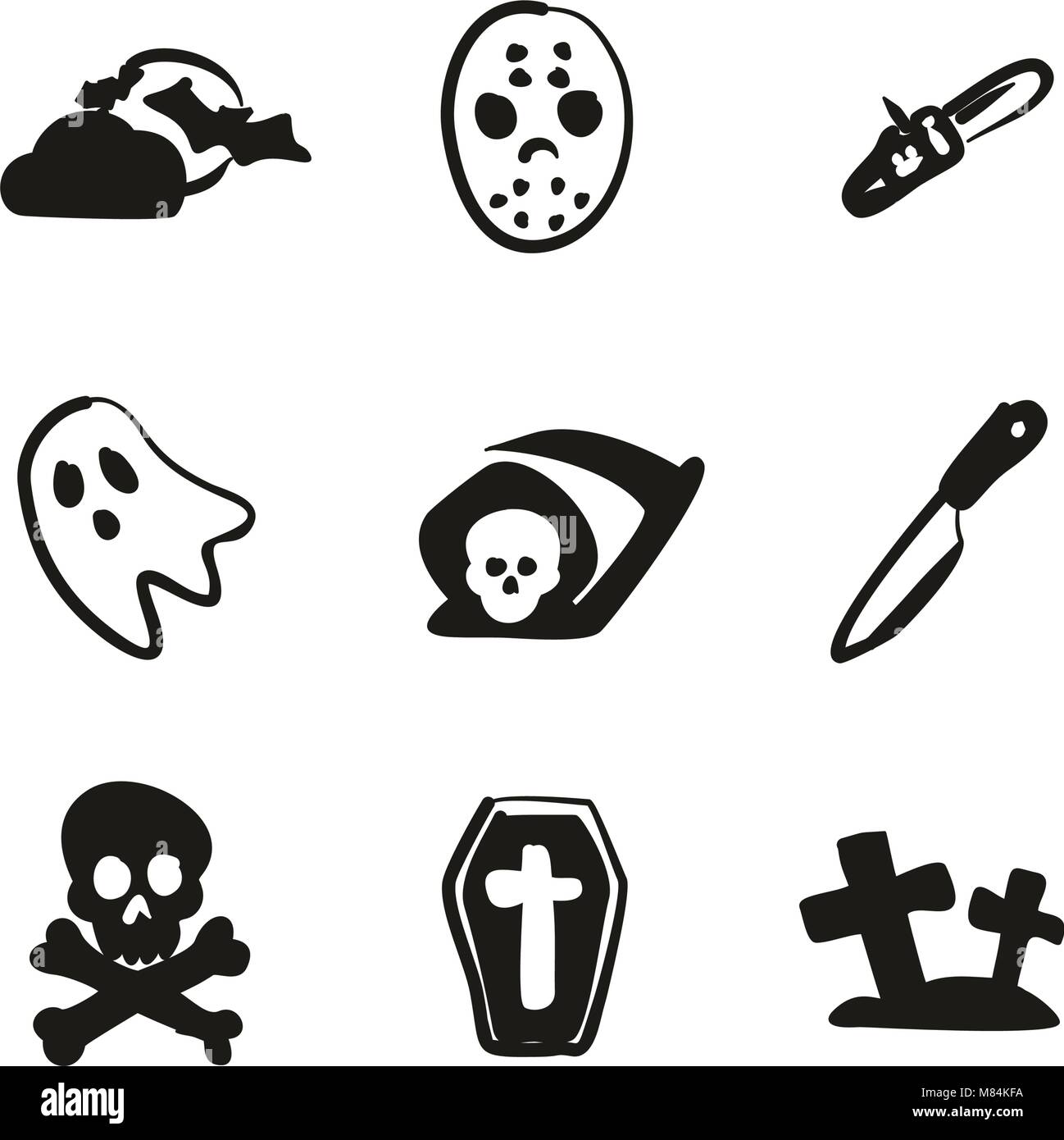 Horror Icons Freehand Fill Stock Vector Image & Art - Alamy