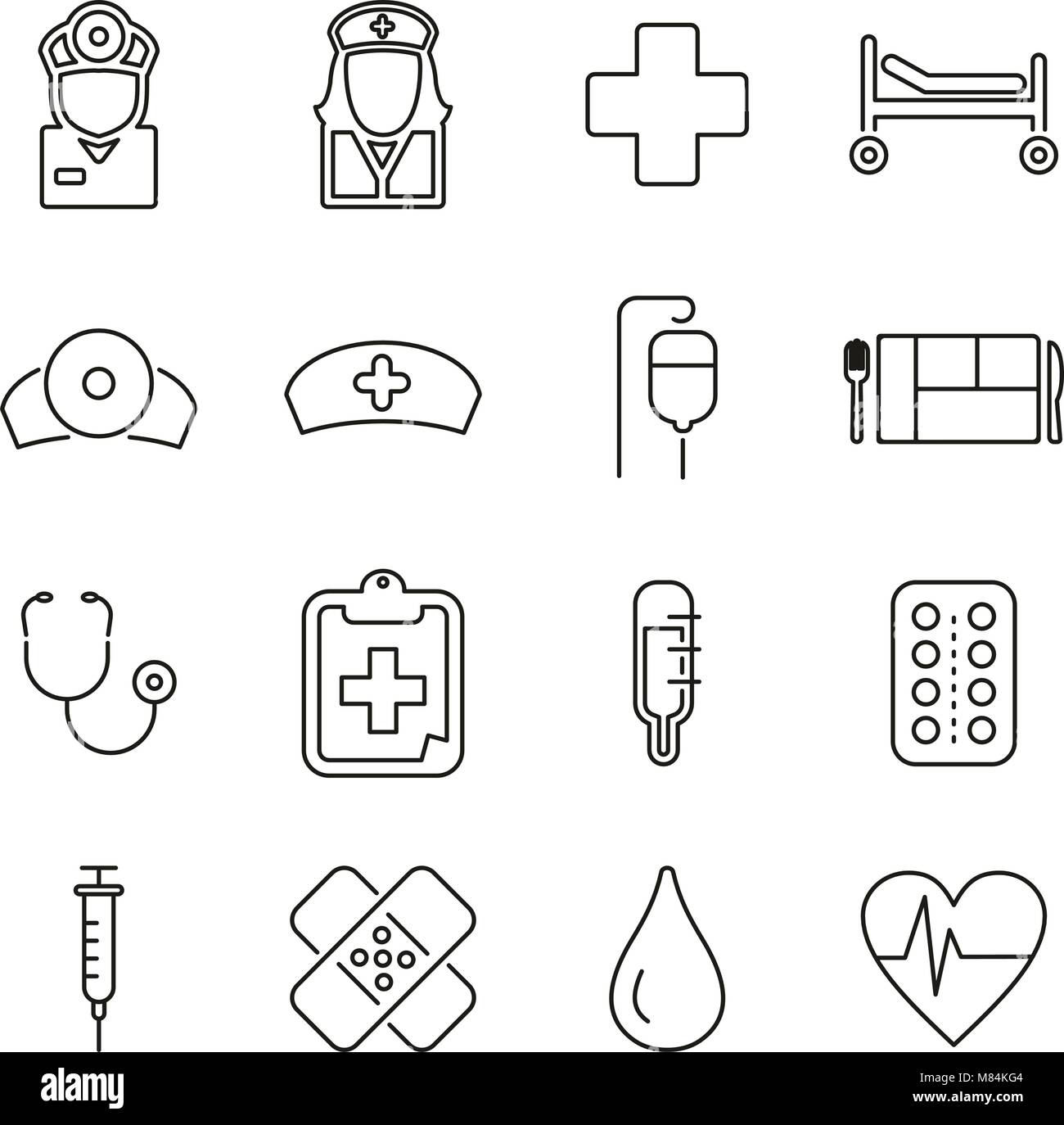 Hospital chart bed Stock Vector Images - Alamy