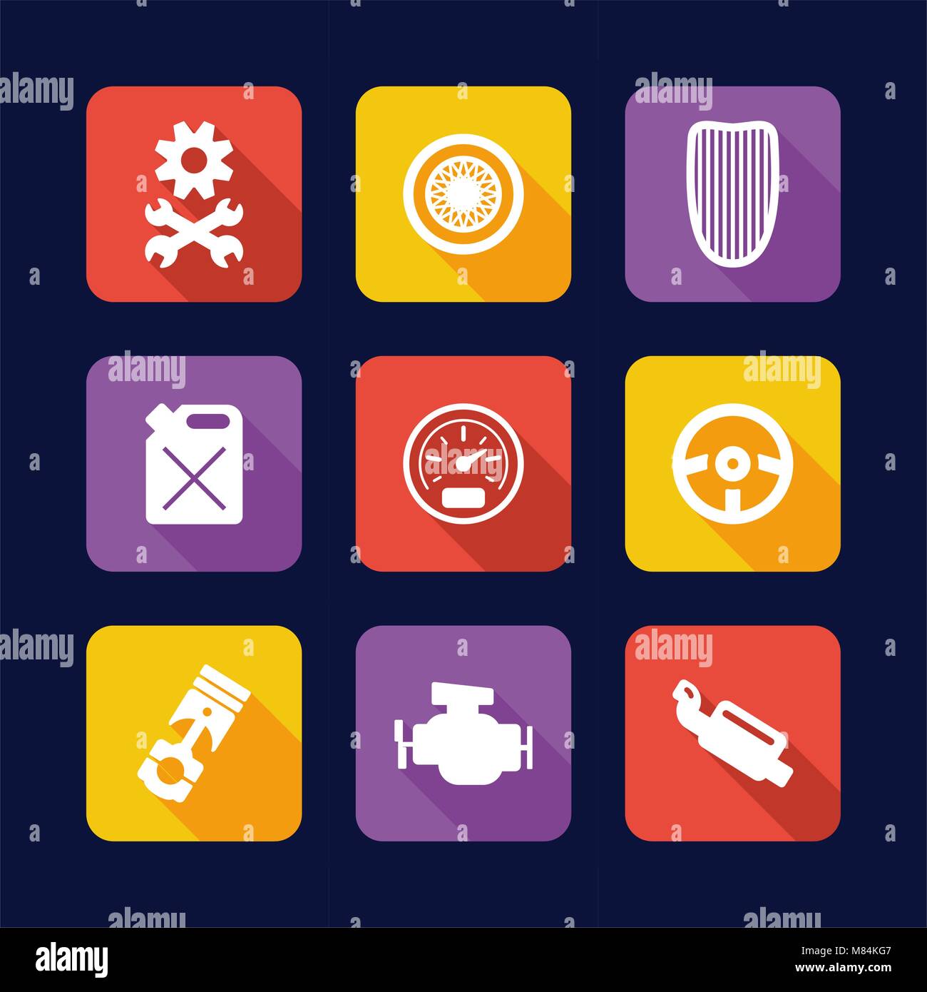 Hot Rod Icons Flat Design Stock Vector Image & Art - Alamy