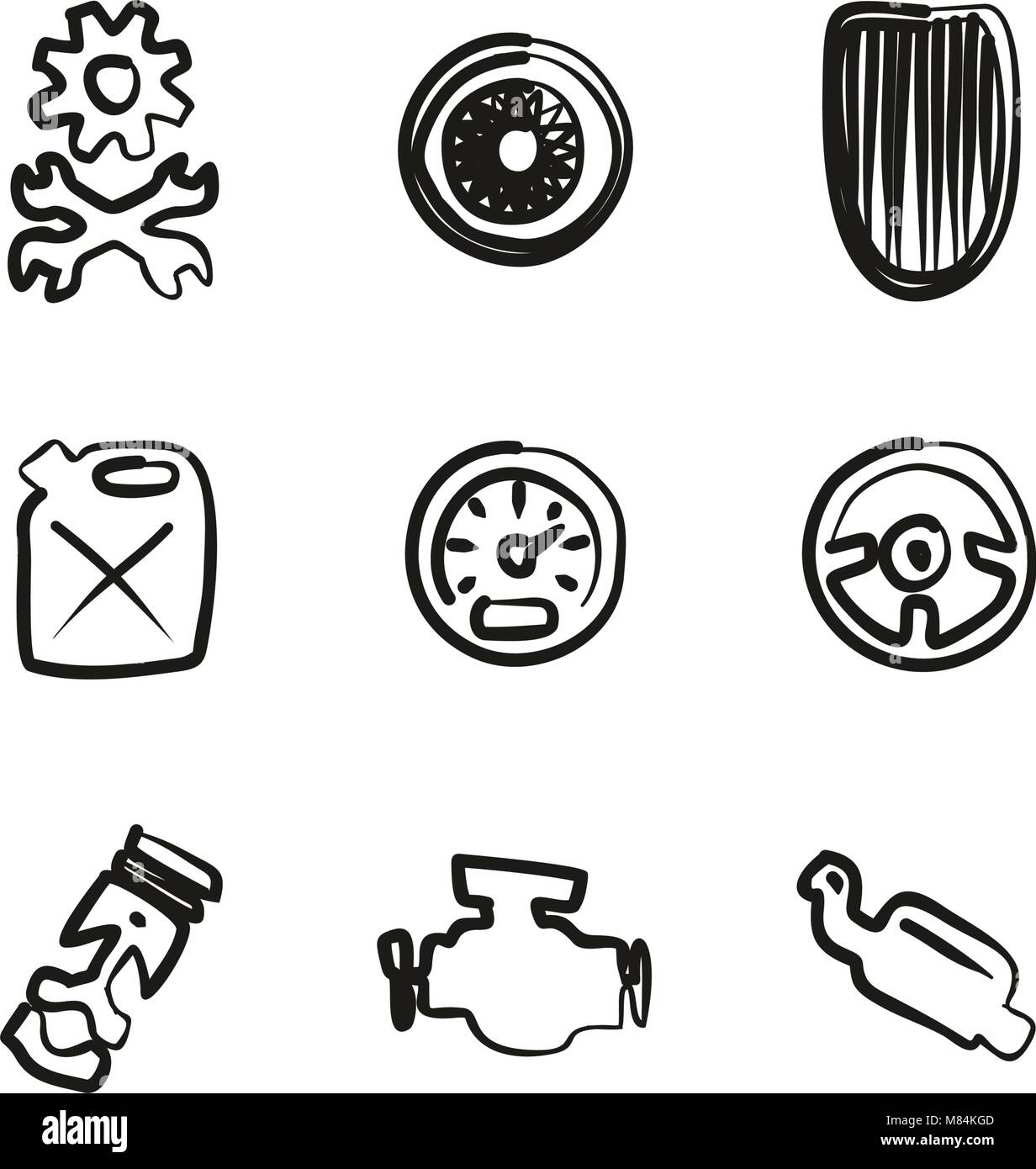 Hot Rod Icons Freehand Stock Vector Image & Art - Alamy