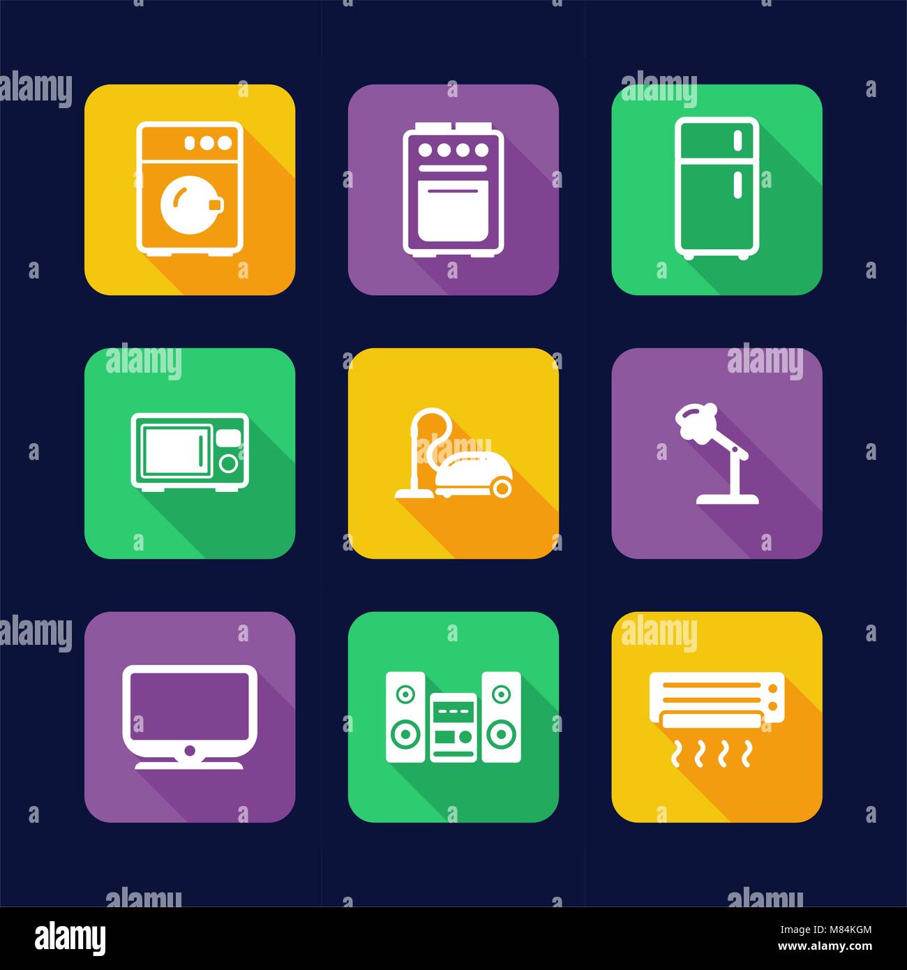 Household Appliances Icons Flat Design Stock Vector Image & Art - Alamy