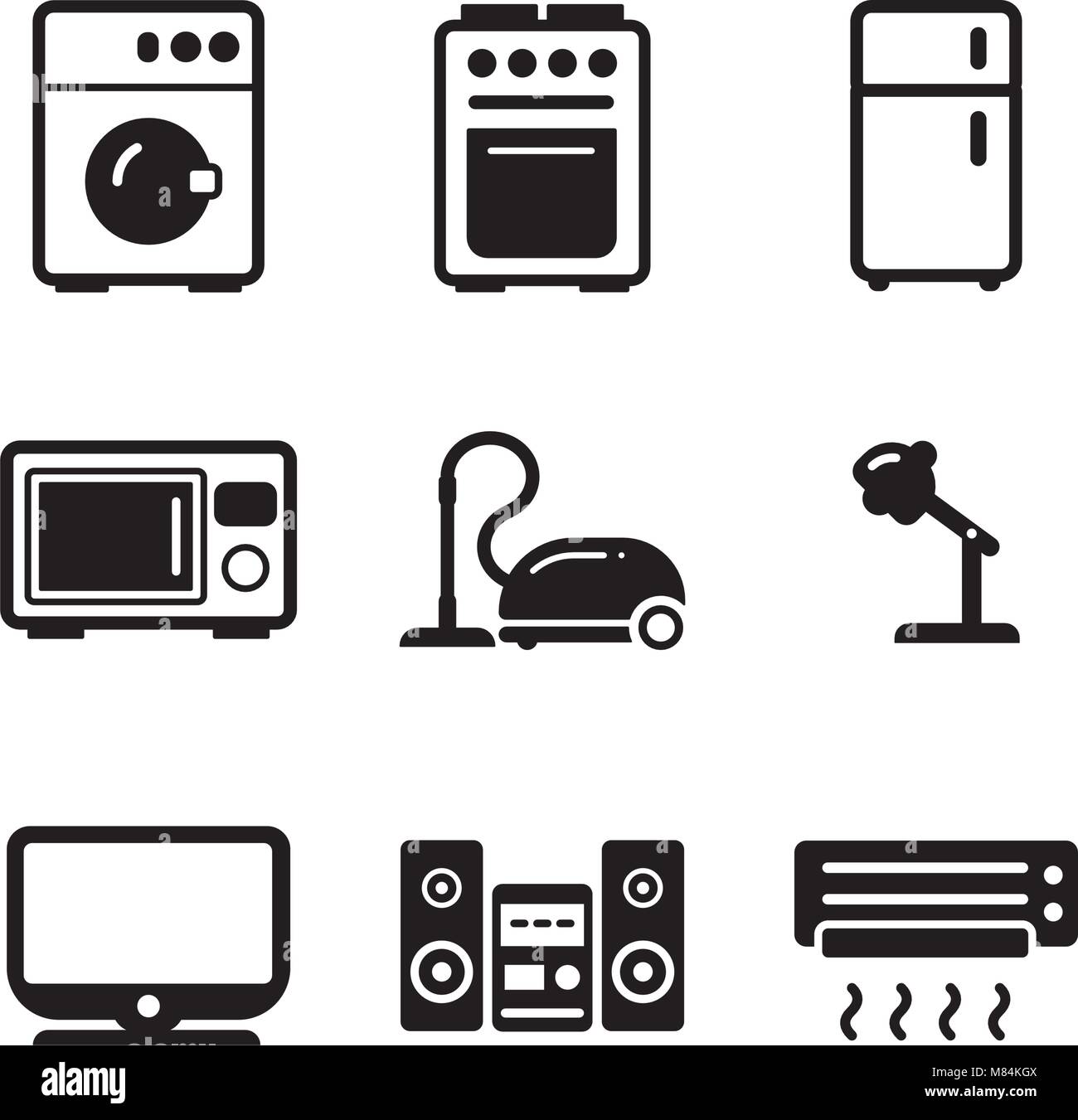 Household Appliances Icons Stock Vector Image & Art - Alamy