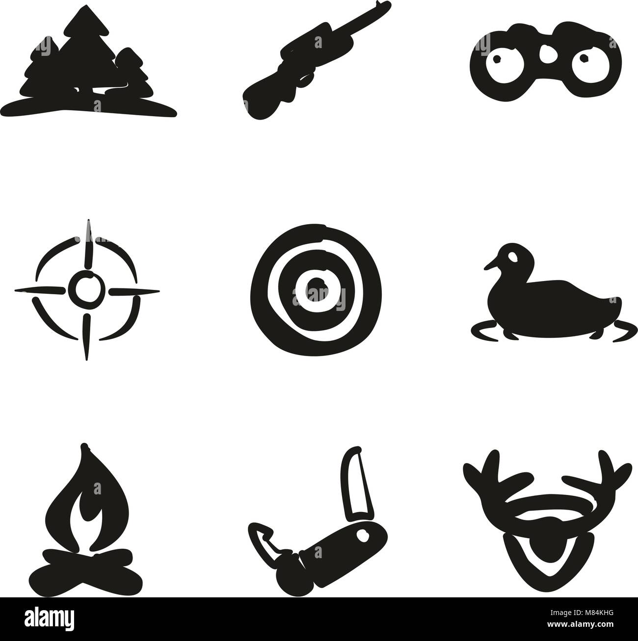 Hunting Icons Freehand Fill Stock Vector Image & Art - Alamy