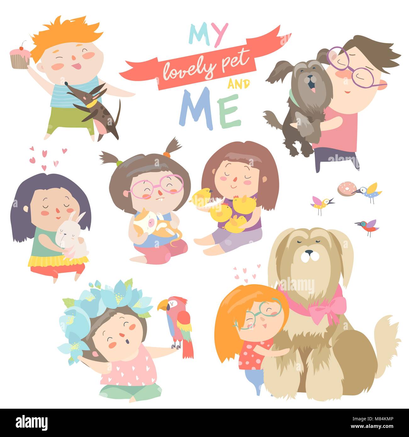 Child petting bunny Cut Out Stock Images & Pictures - Alamy