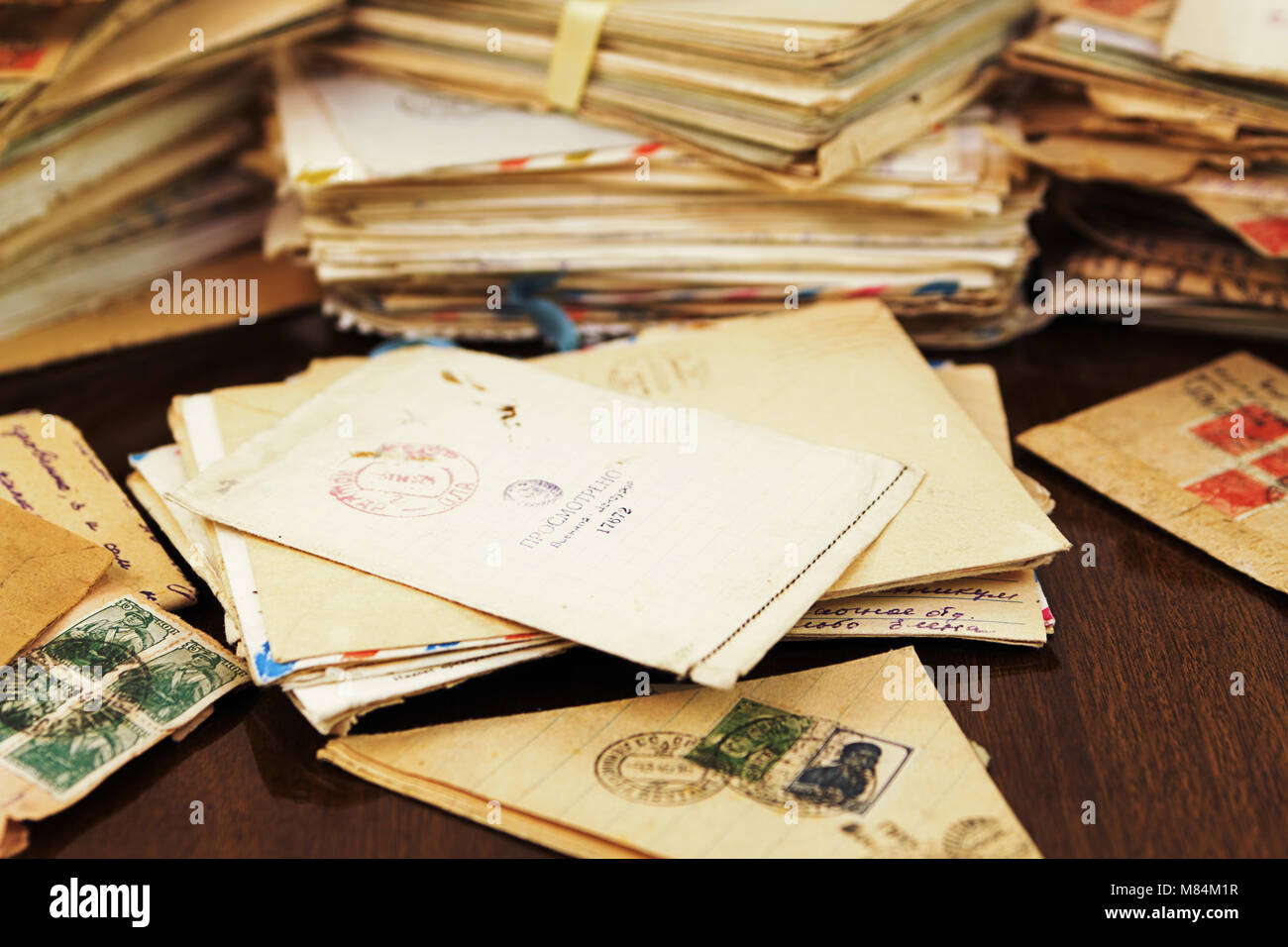 Archival letters, USSR 1941- 1980 Stock Photo - Alamy