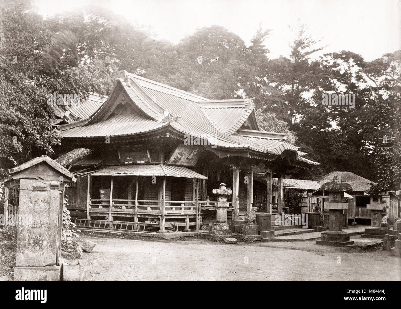 c.1871 Japan - temple of Shimei Sama, Enoshima - from 'The Far East ...
